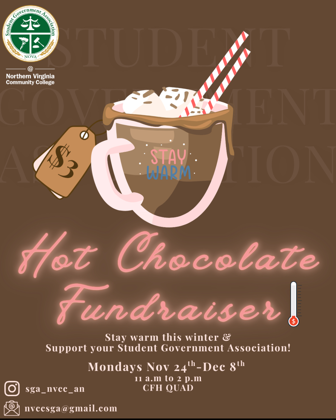SGA Hot Chocolate sale | Annandale Student Life - Northern Virginia Community College